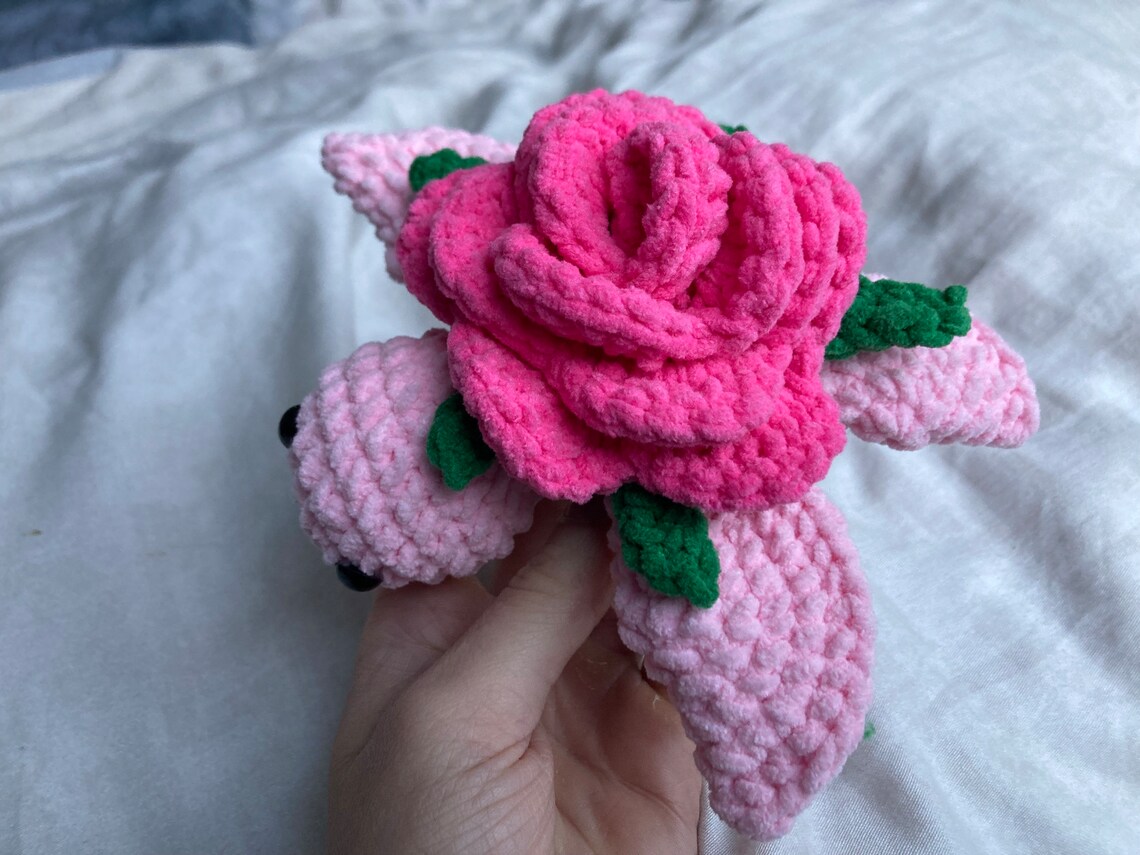 Cute Handmade Rose Turtle ,plushie Amigurumi, Stuffed Animal ...
