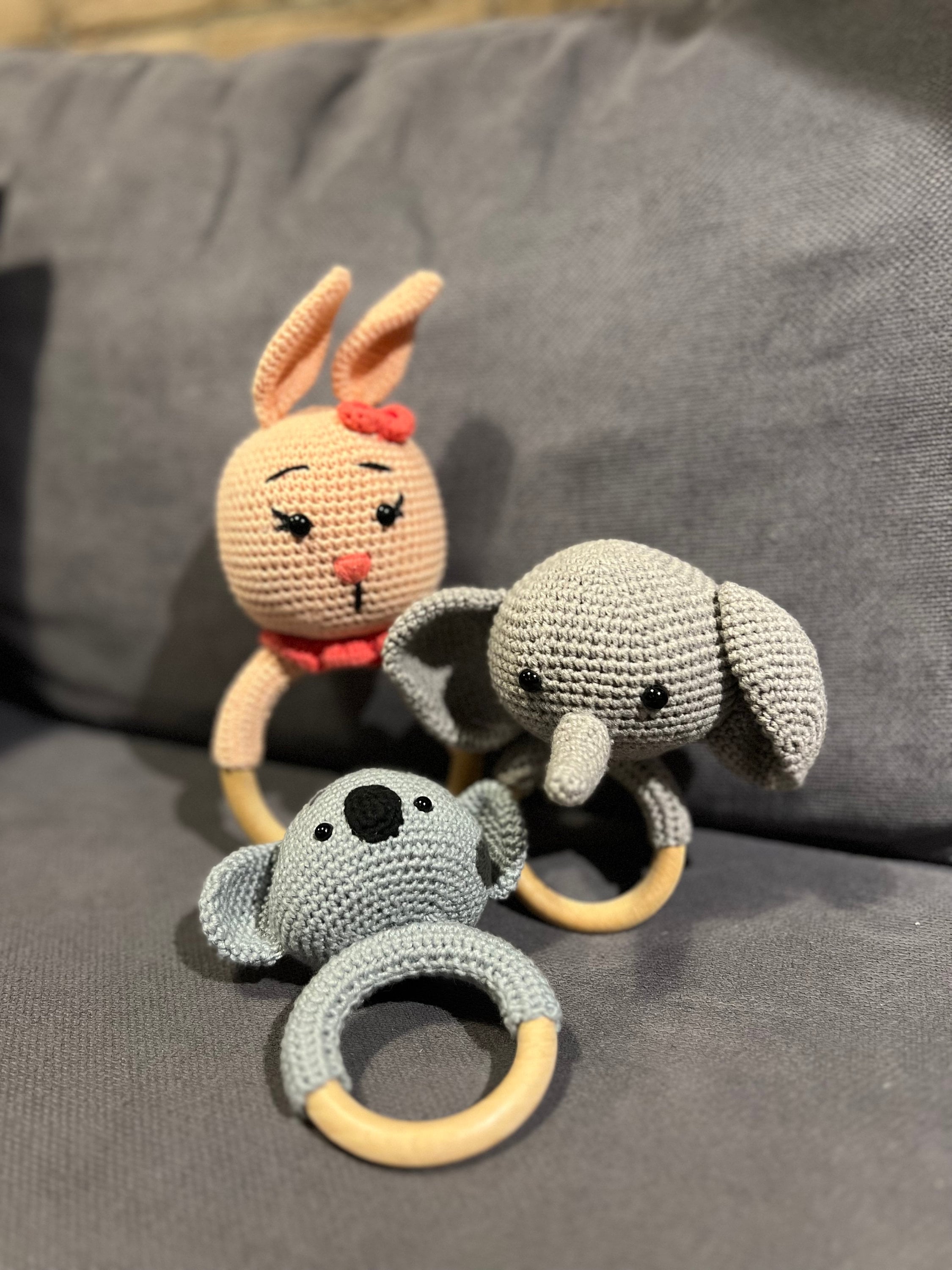 Amigurumi Sleeping Friend and Harmless Vernish-free Wood Handle Toys ...