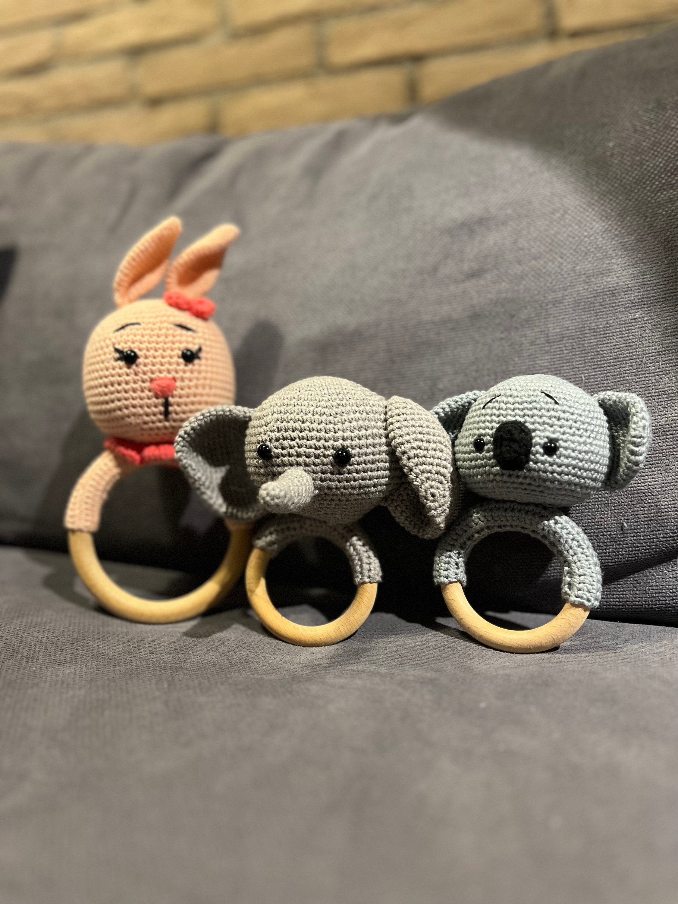 Amigurumi Sleeping Friend and Harmless Vernish-free Wood Handle Toys ...