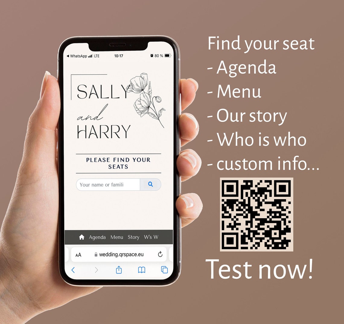 QR Wedding Chart Digital Table Chart Find Find Easy Your Table Seating ...