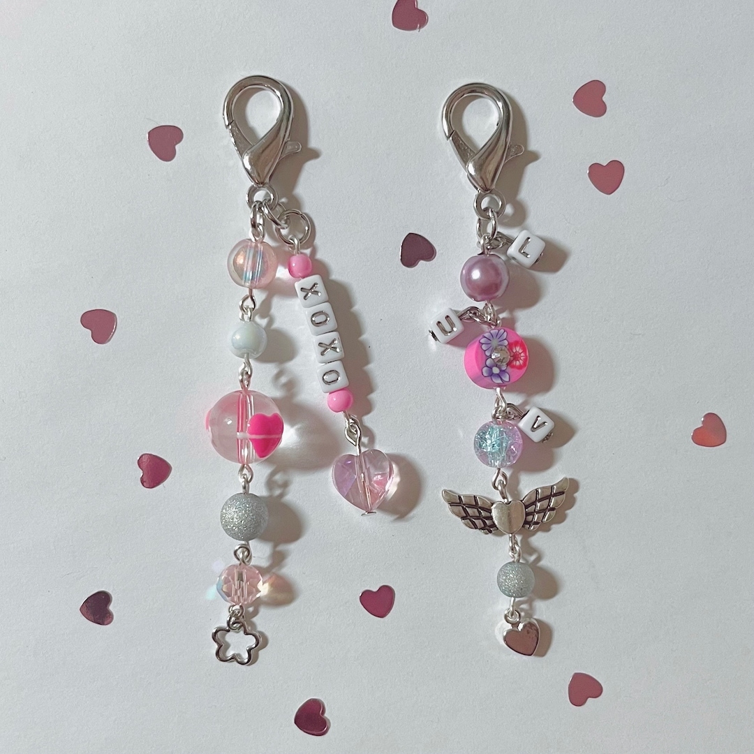 Valentines Pink Keychains Listing is for 1, Cute Y2k Style Bead Purse ...