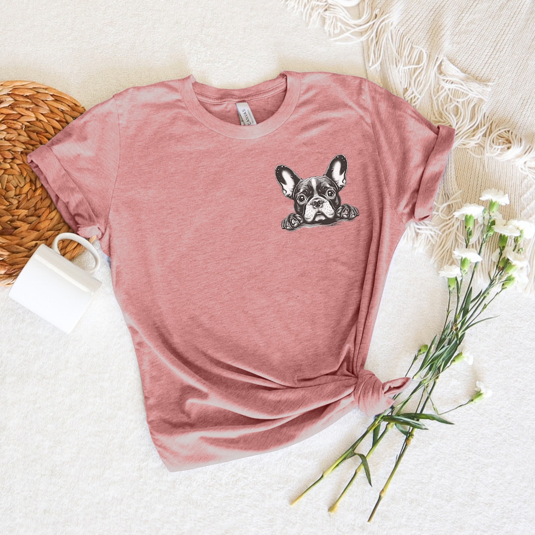 Cute Frenchie Dog Pocket Shirt, French Bulldog Dad Tee, Dog Mama ...