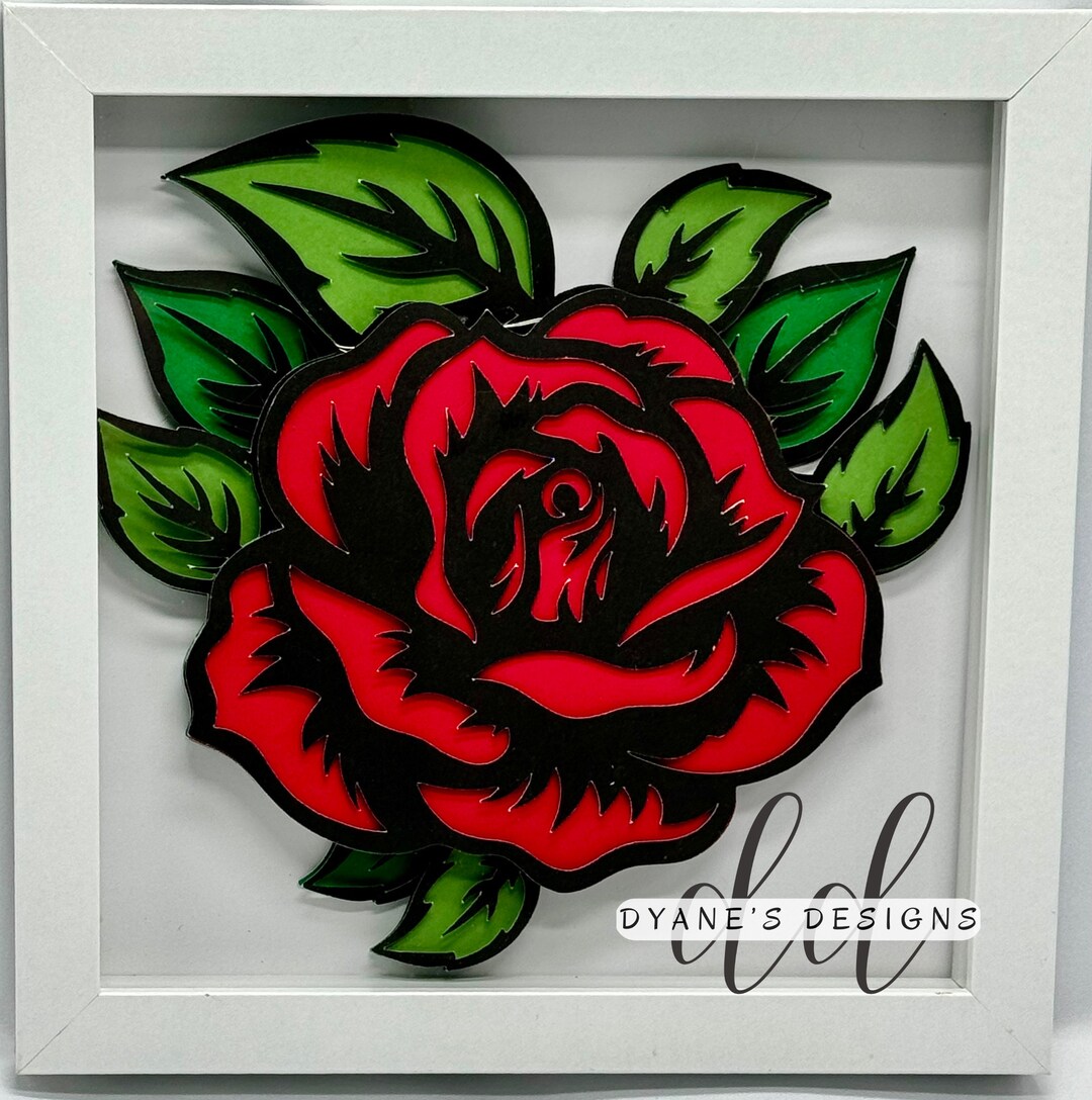 3d Rose Shadow Box. - Etsy