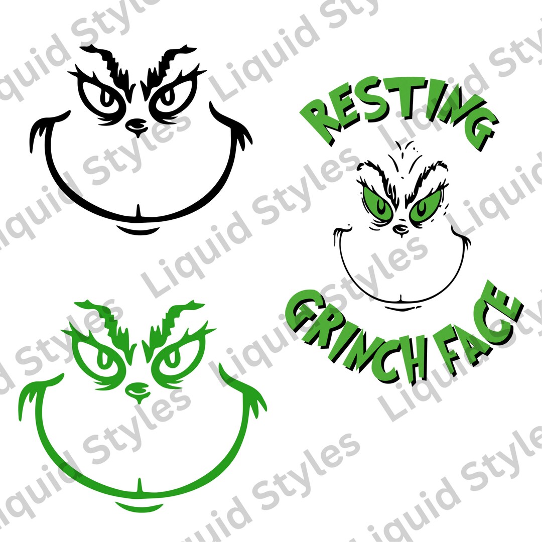 Grinch Face Png Grinch Face Png Grinch Digital Download - Etsy