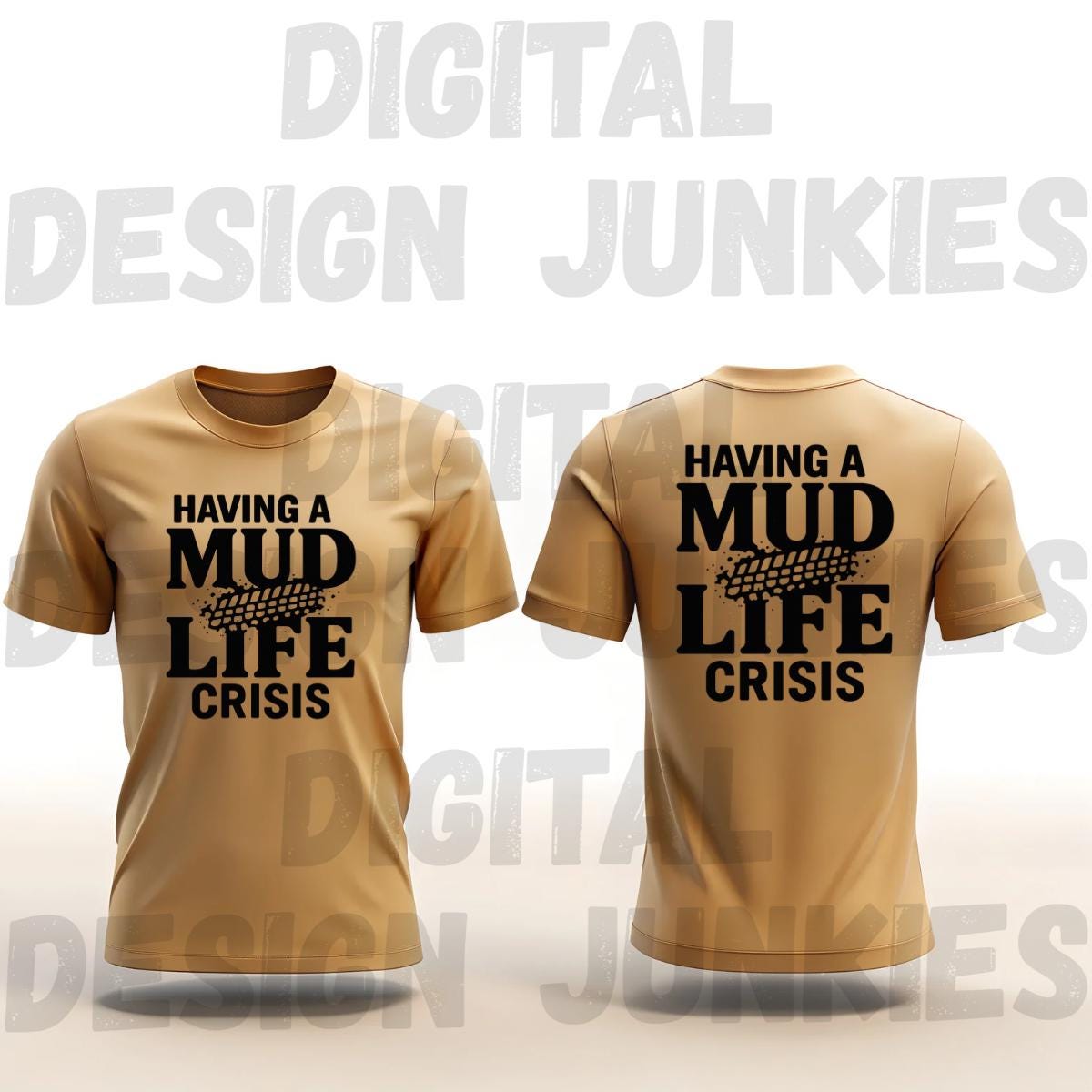 Mud Life Crisis Shirt Design – Funny Off-road 4x4 Tire Print Tee for ...