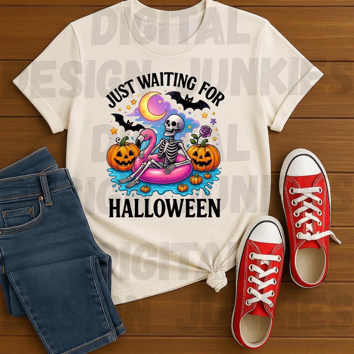 Just Waiting for Halloween PNG, Funny Halloween Png, Summer Halloween ...