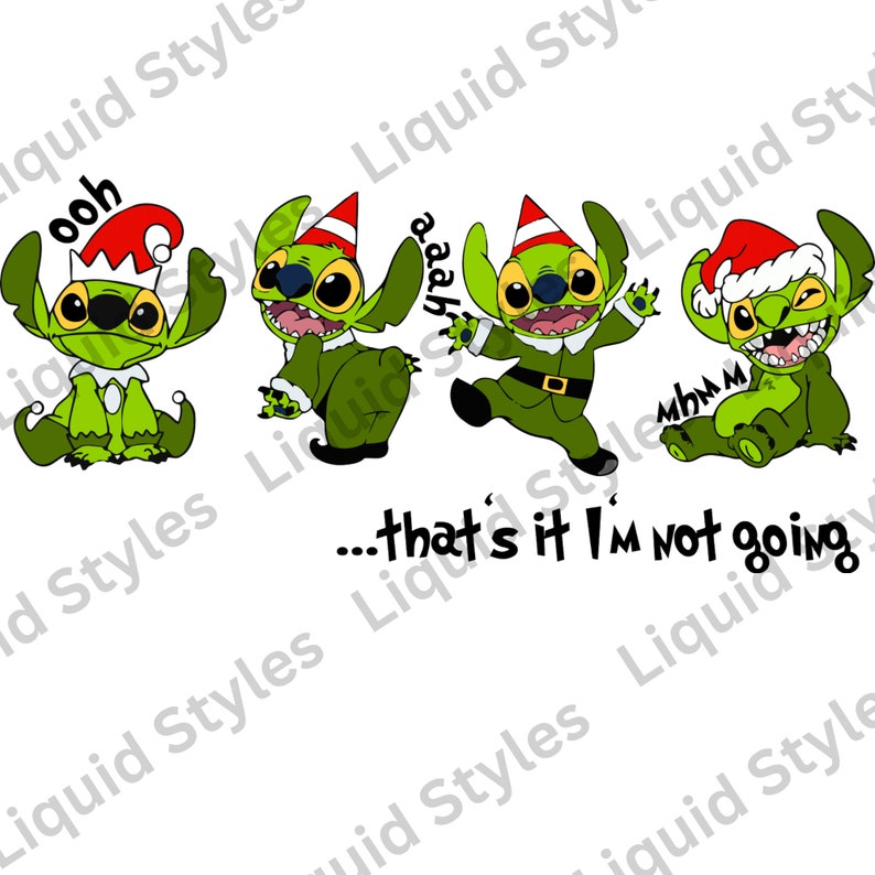 Christmas Stitch Png Grinch Png Stitch Grinch Im Not Going - Etsy Canada