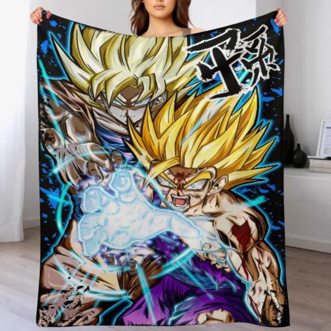 Father Son Kamehameha Wave, Son Goku Son Gohan Soft Fleece Material - Etsy