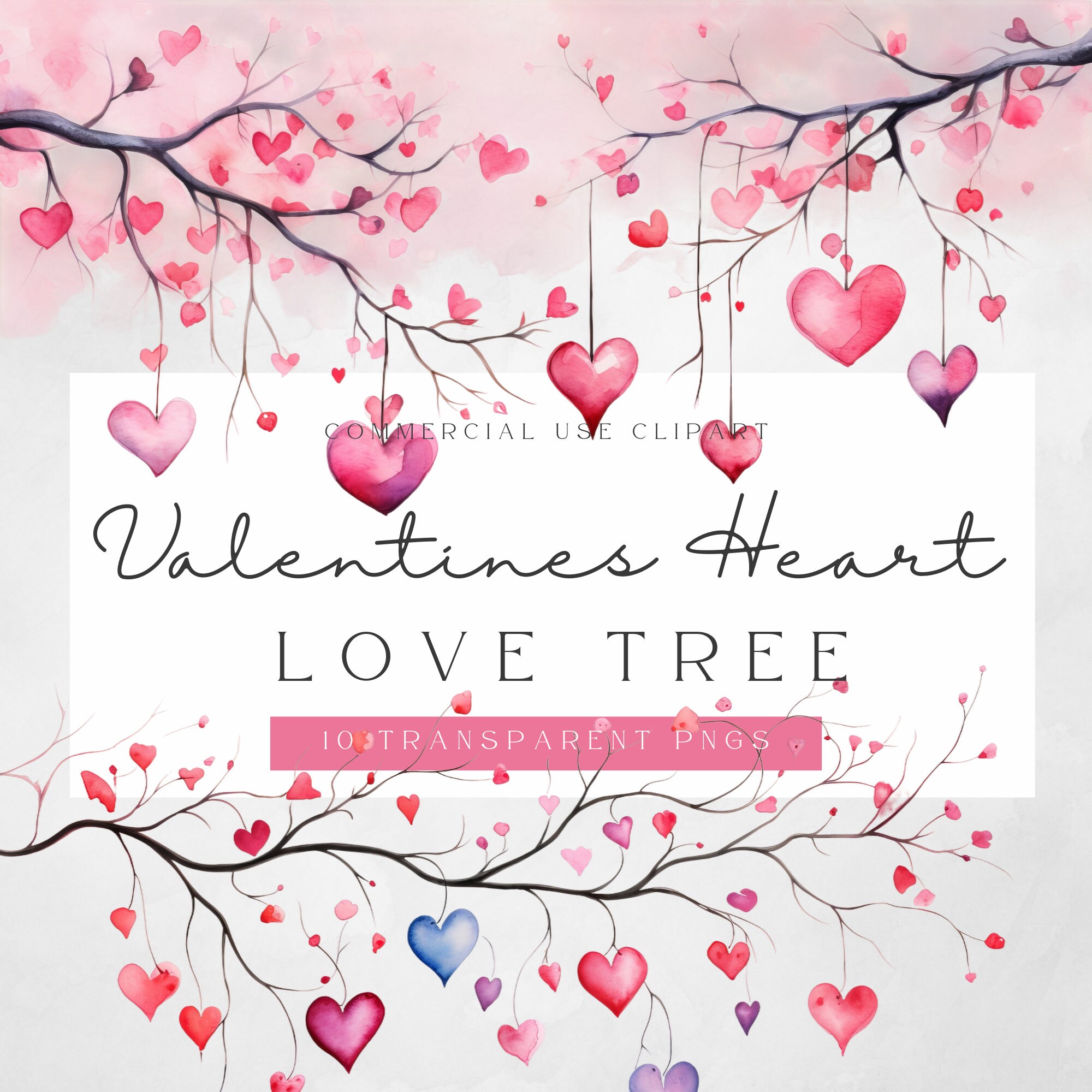Valentines Heart Tree Clipart | Tree PNG | Valentines Day PNG | Instant ...