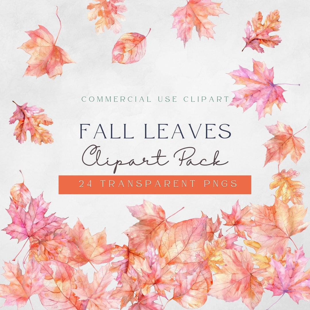 Autumn Clipart | Thanksgiving Clipart | Pink Fall Leaves Bundle ...
