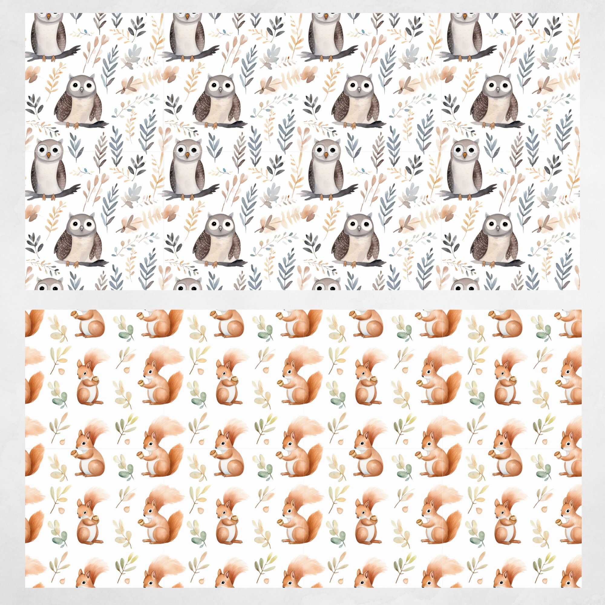 Boho Woodland Creatures | Woodland Theme Seamless Pattern | Digital ...