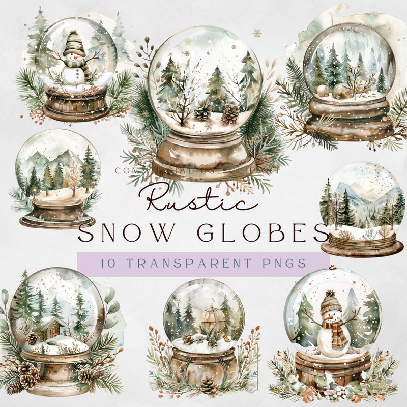 Snow Globes Clipart - Etsy