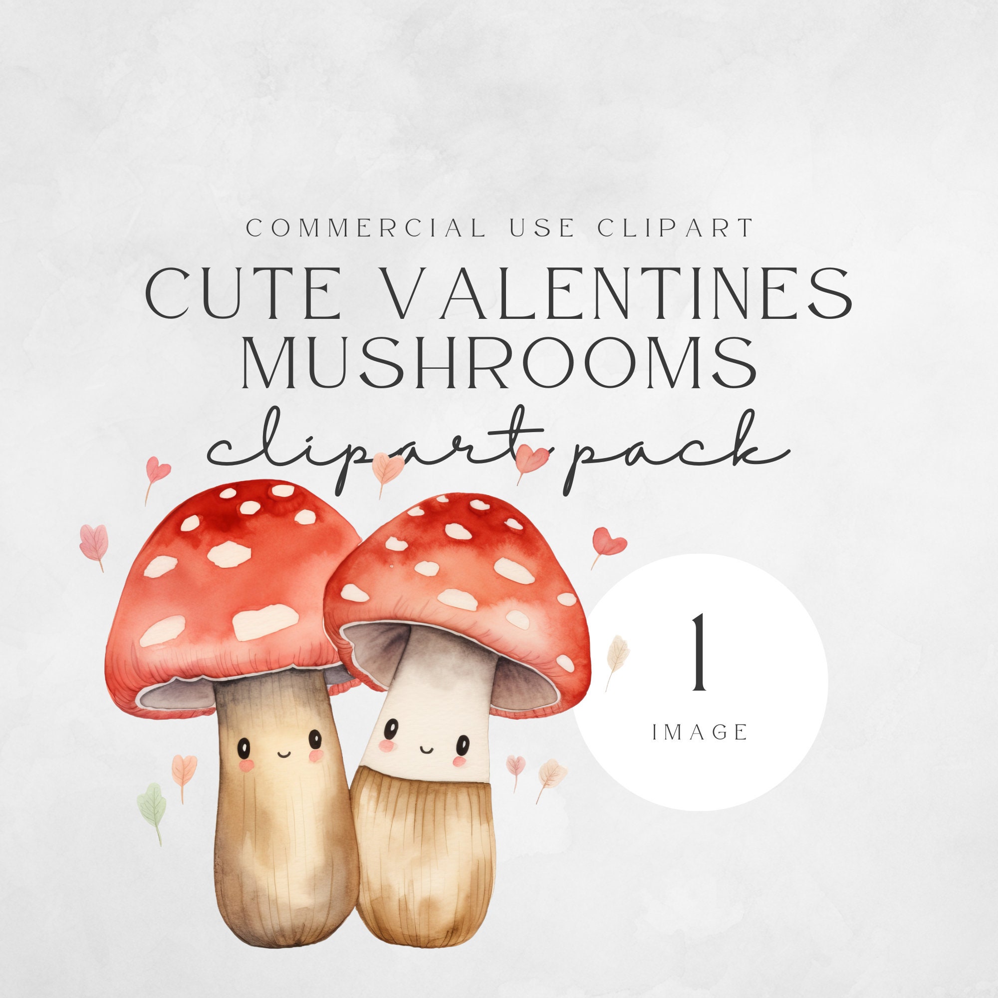 Watercolor Valentine Mushroom Clipart | Gnome SVG, PNG (commercial Use ...
