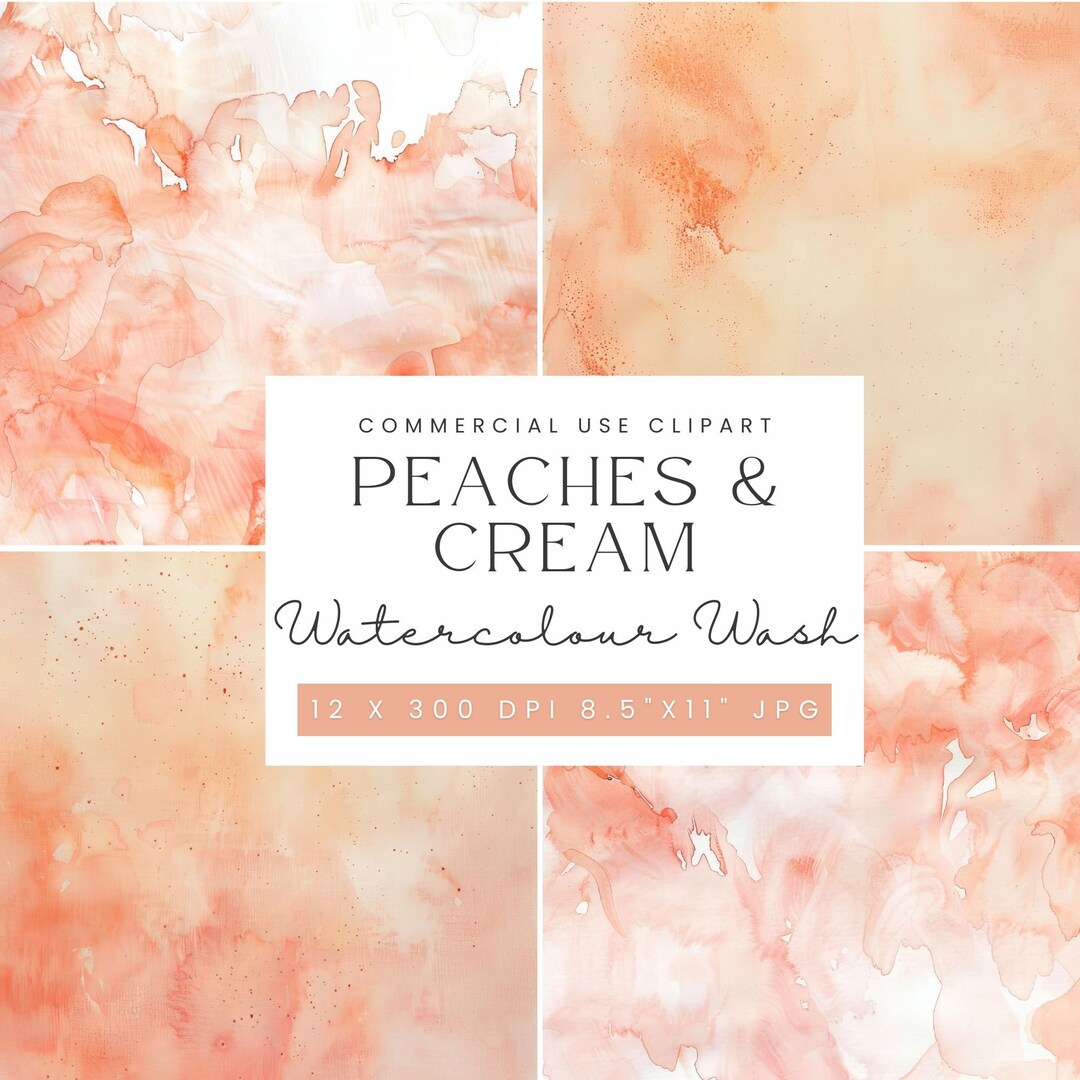 Peaches and Cream Watercolor Wash Texture, Peach Background ...