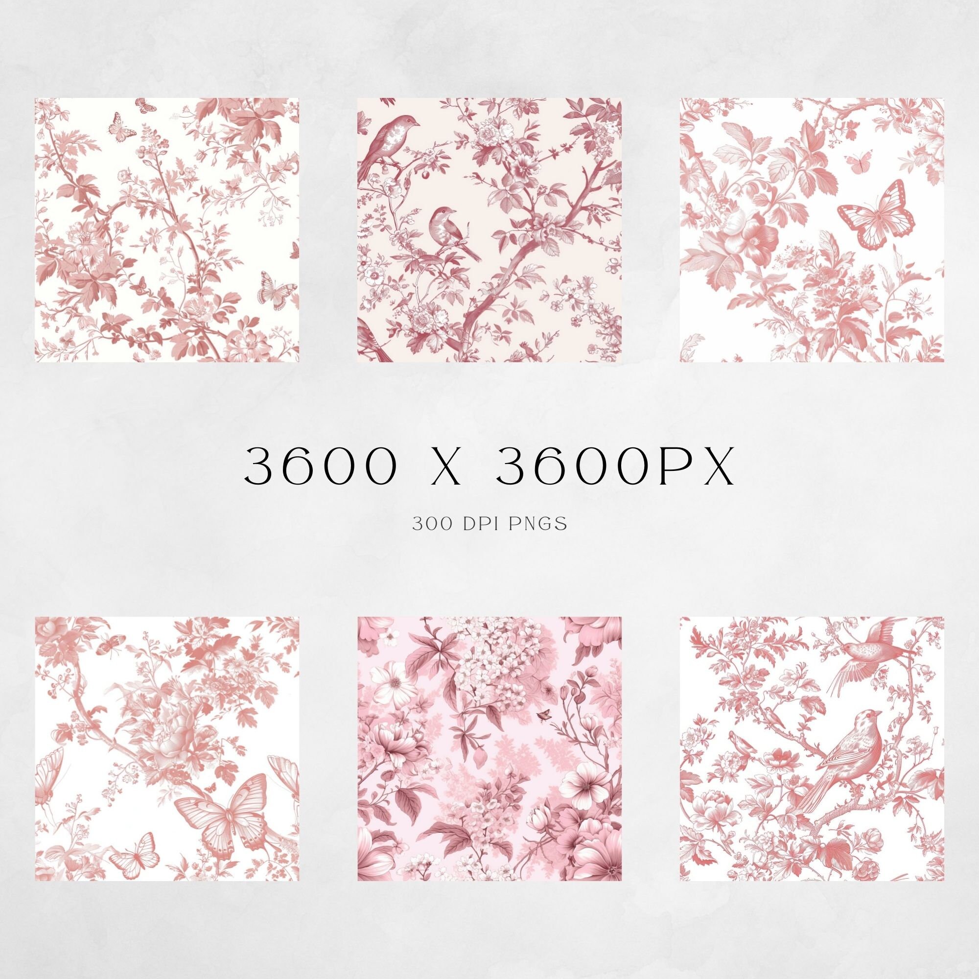 Light Pink Toile De Jouy Digital Paper, Seamless Pattern, Scrapbooking ...