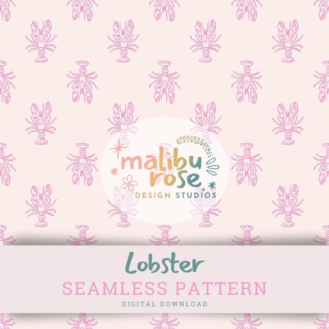 Lobster Seamless Pattern: Coastal Nautical Fabric Design (digital ...
