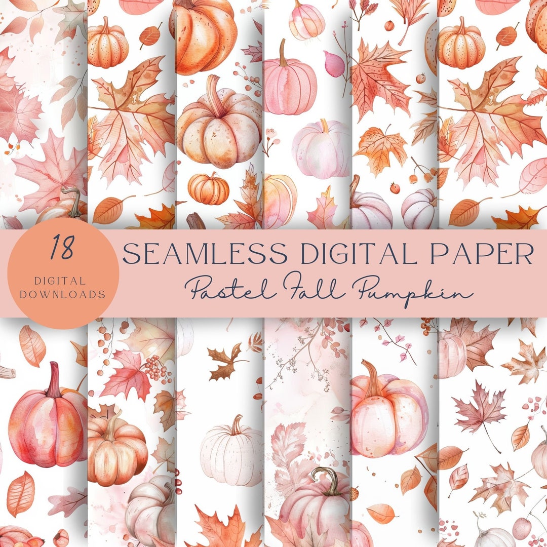 Pastel Pumpkin, Digital Download | Fall Seamless Pattern | Pumpkin ...