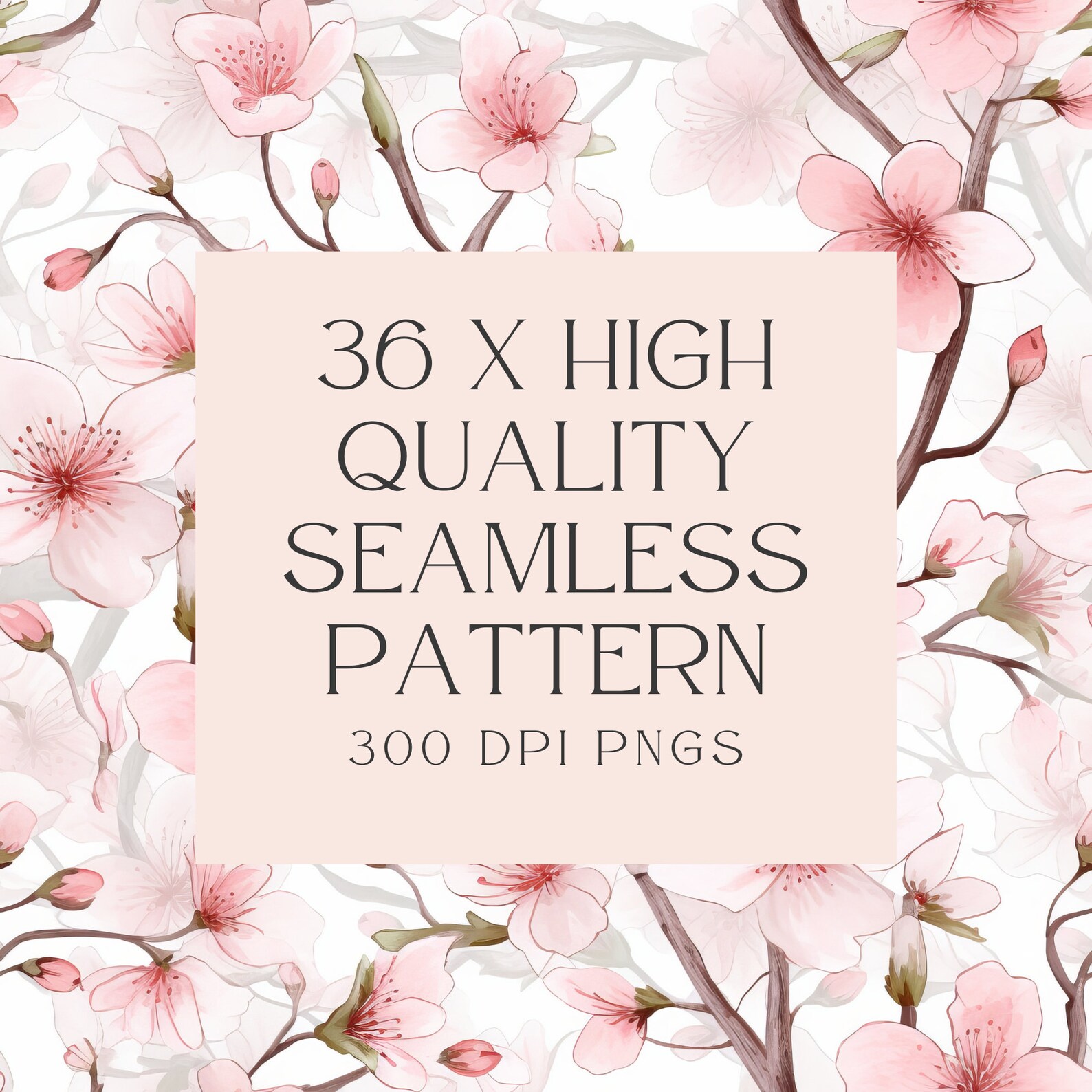 Pink Cherry Blossom Digital Paper Seamless Pattern Scrapbooking Junk ...