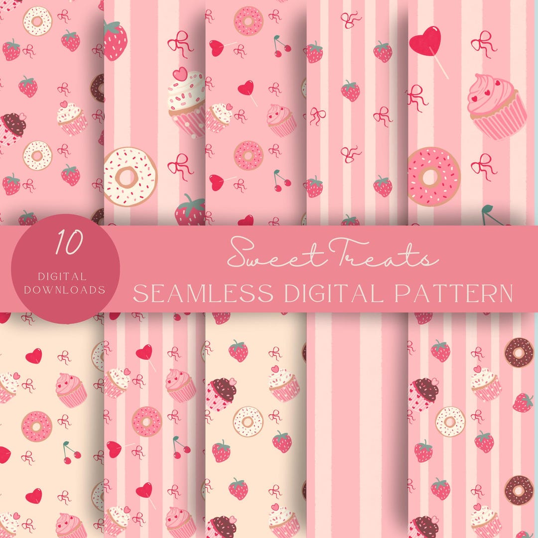 Candyland Seamless Pattern, Digital Paper, Sweet Treats Pattern for ...