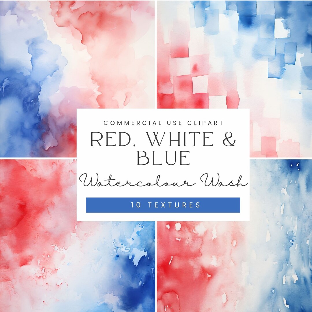 Red White and Blue Watercolor Wash Texture, Abstract Background ...