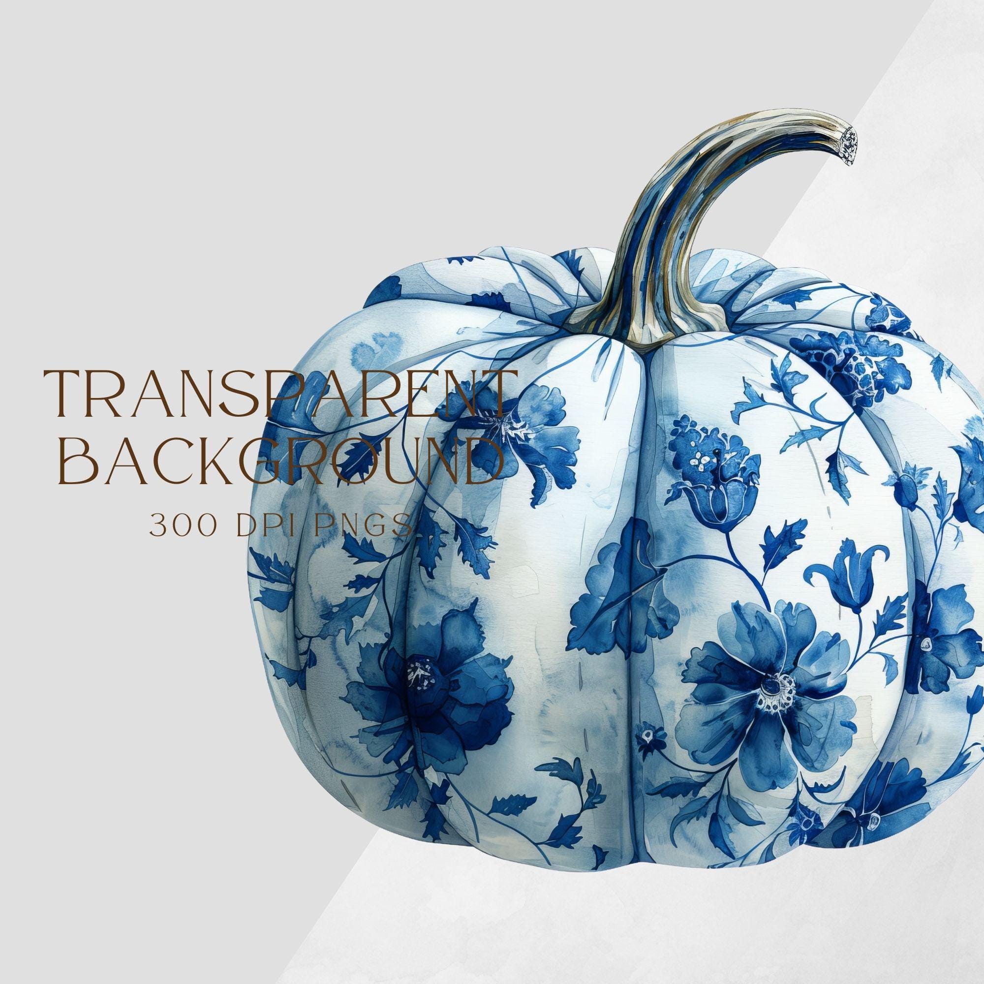 Toile Pumpkin Clipart | Chinoiserie Pumpkin Clipart | French Blue Toile ...