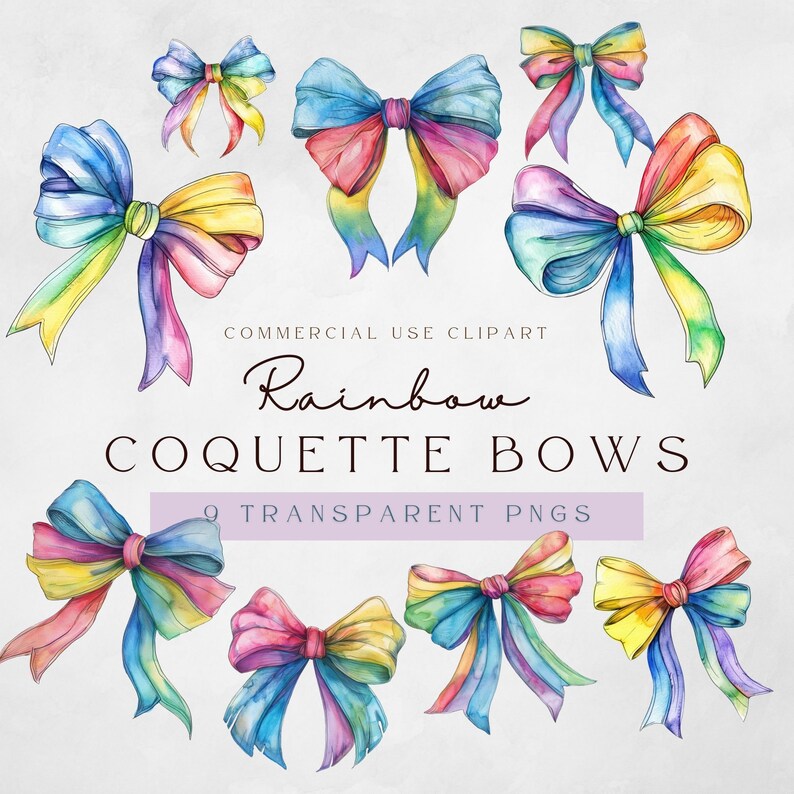 Coquette Rainbow Bow Clipart | Pride Bow | Coquette Room Decor ...
