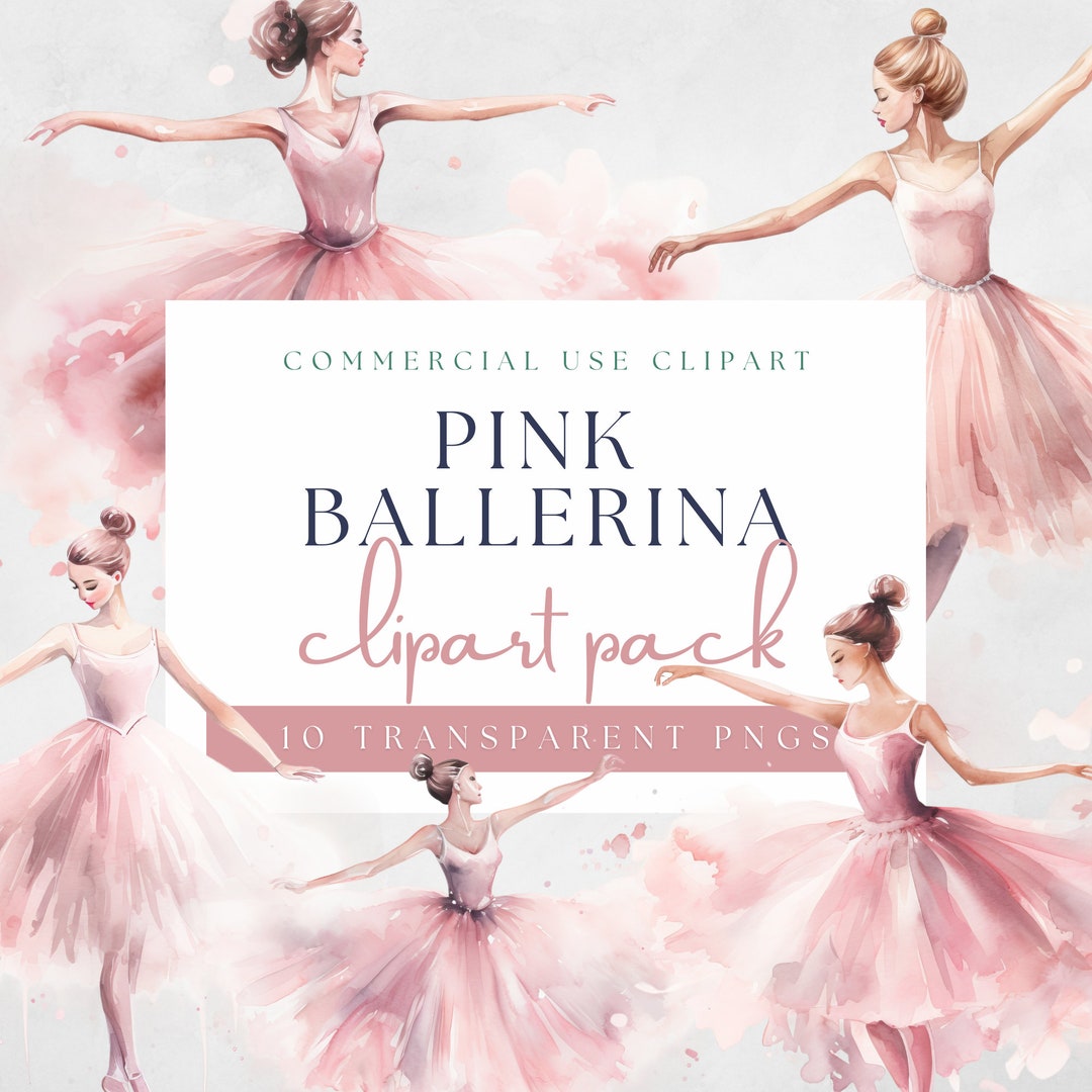 Pink Ballerina Clipart | Swan Lake Clipart | Tutu Dress | Watercolor ...