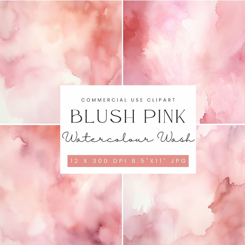 Blush Pink Watercolor Wash Texture, Abstract Background, Watercolour ...