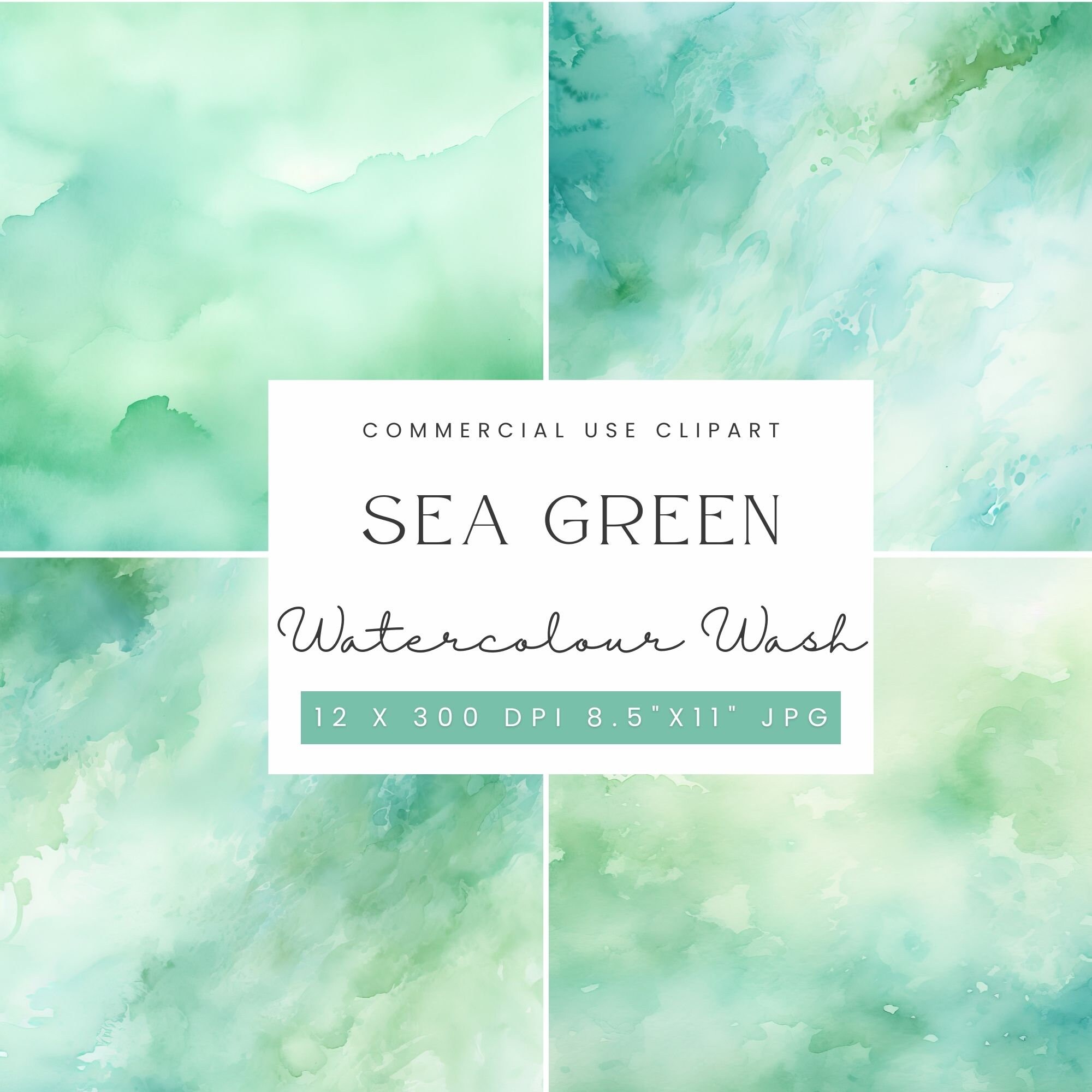 Sea Green Watercolor Wash Texture, Abstract Background, Splashes ...