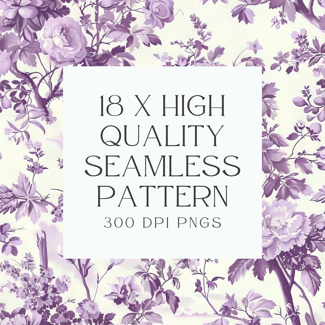 Toile De Jouy PNG | Lilac Floral Toile De Jouy Digital Paper, Seamless ...