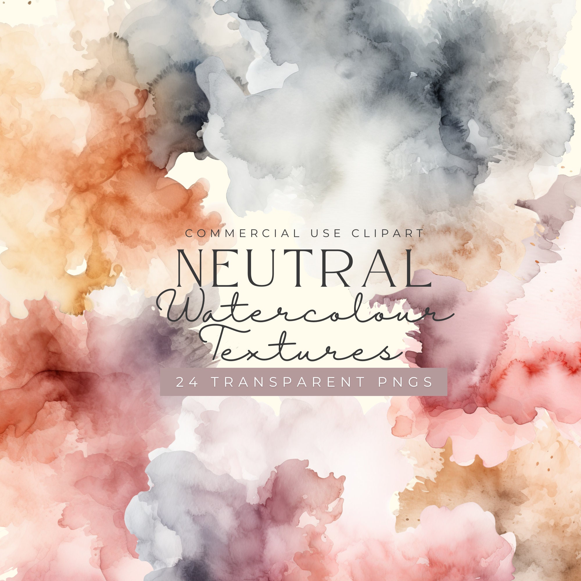 Neutral Watercolor Splatter Clipart, Abstract Background, Splashes ...