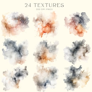 Neutral Watercolor Splatter Clipart, Abstract Background, Splashes ...