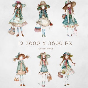 Whimsy Girl Clipart | Whimsical Quirky Girl Illustration | Quirky Clip ...