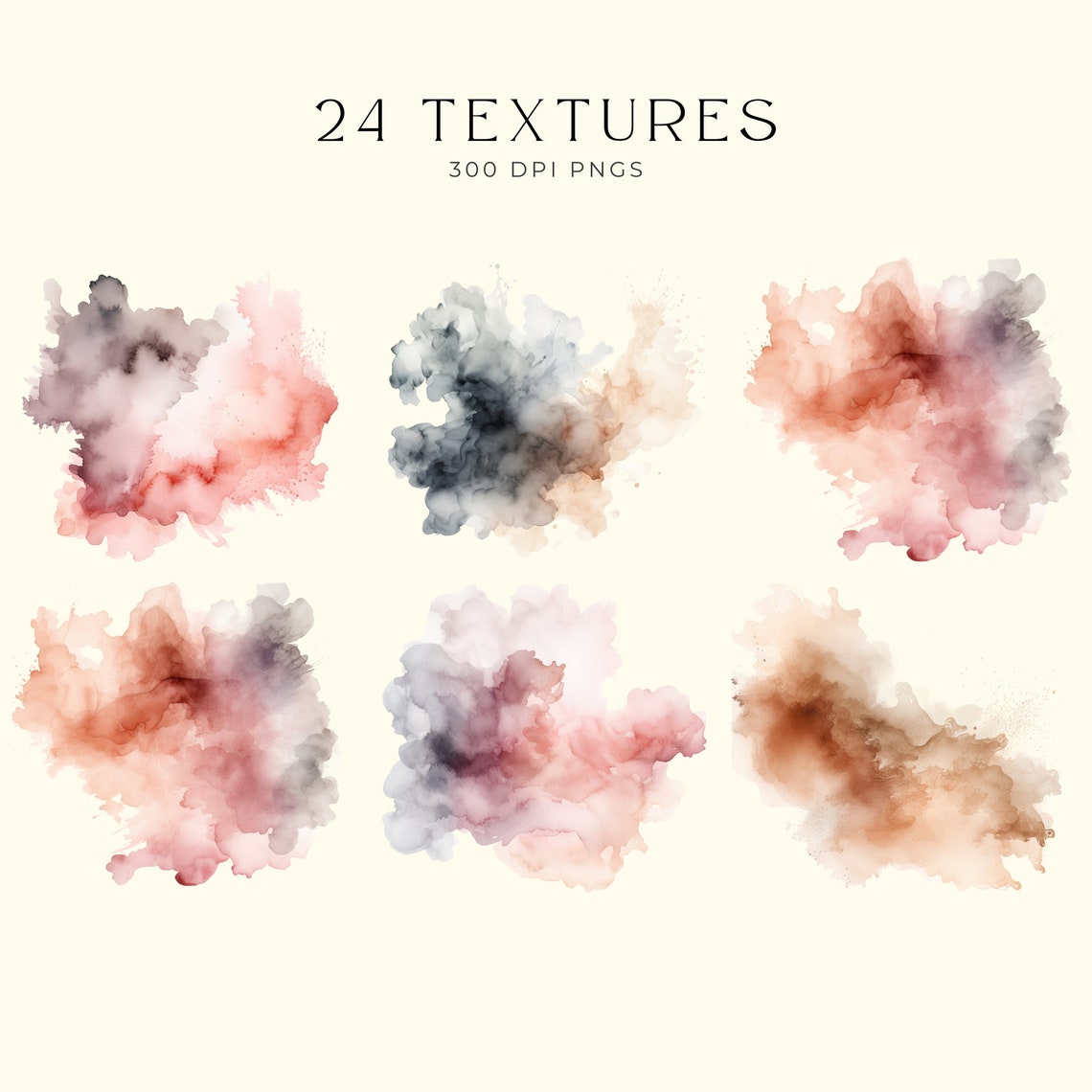 Neutral Watercolor Splatter Clipart, Abstract Background, Splashes ...