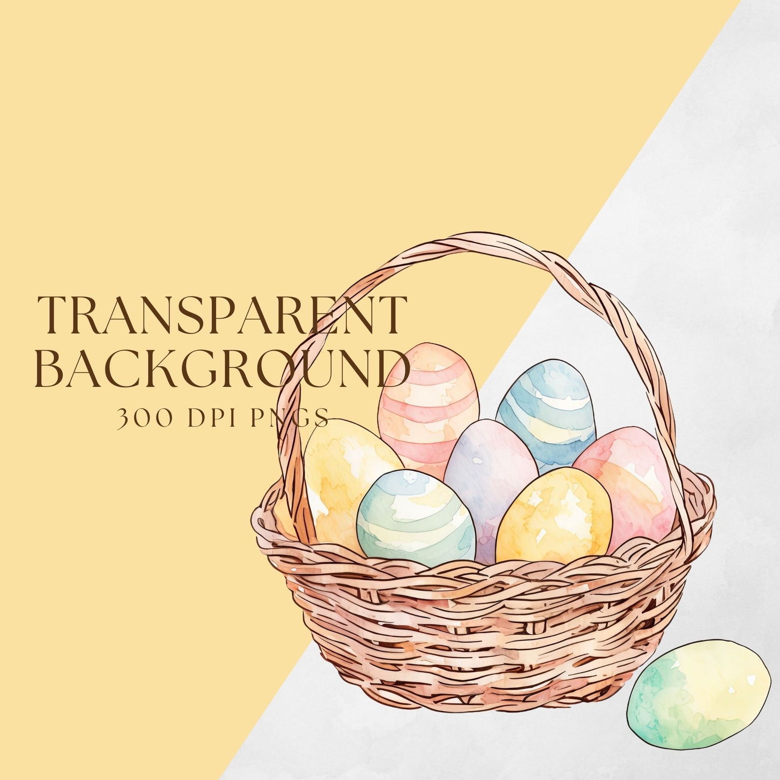 Watercolour Pastel Easter Eggs Clipart Bundle, Watercolor, Transparent ...