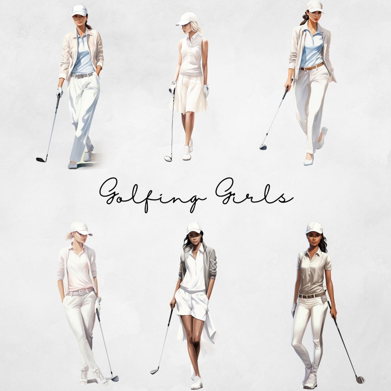 Girl Golf Clipart Golfing Svg Golf Clipart Sports Clipart Hand Drawn ...