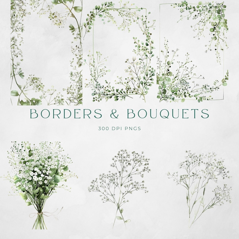 Baby Breath Floral Clipart | Floral Clipart | Wedding Invitation ...