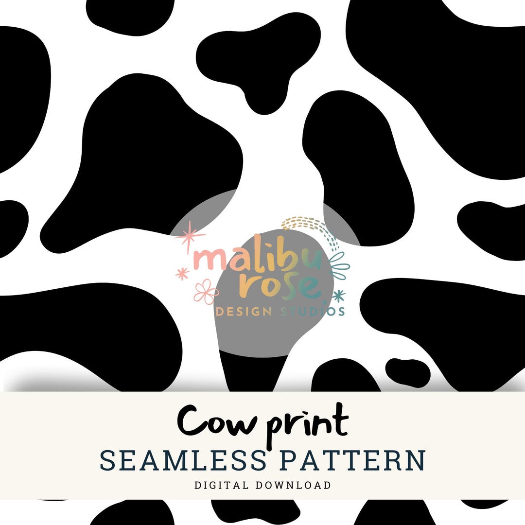 Cow Print Print Seamless Pattern, Fabric Sublimation, Preppy Coquette ...