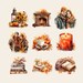 Cozy Autumn Clipart Bundle: Watercolor Cottagecore PNG (commercial Use ...