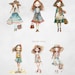 Whimsy Girl Clipart Whimsical Quirky Girl Illustration Quirky Clip Art ...