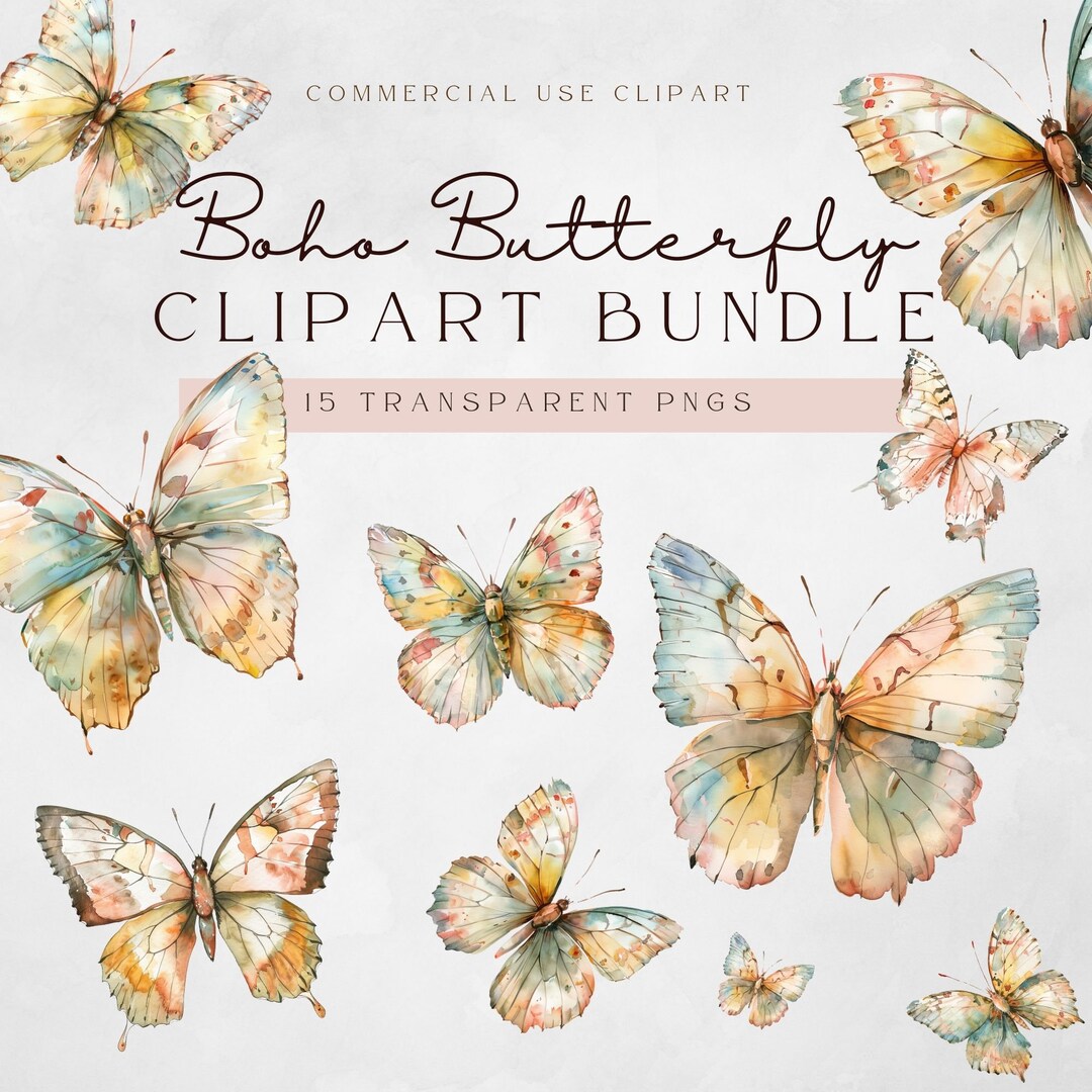 Butterfly Clipart | Butterfly PNG Simple | Butterfly Cricut | Boho ...