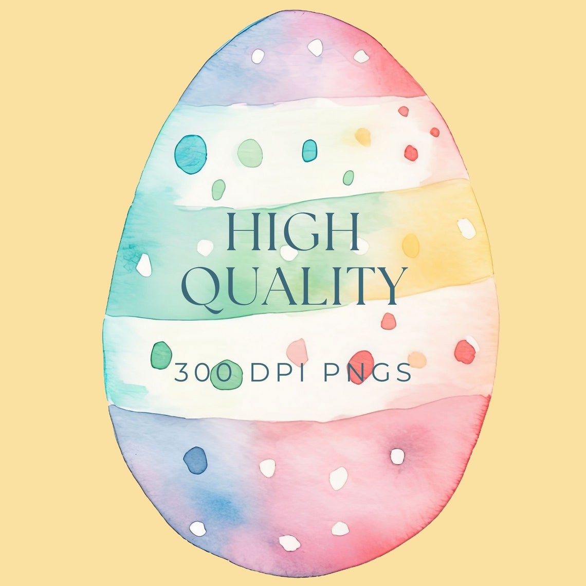 Watercolour Pastel Easter Eggs Clipart Bundle, Watercolor, Transparent ...