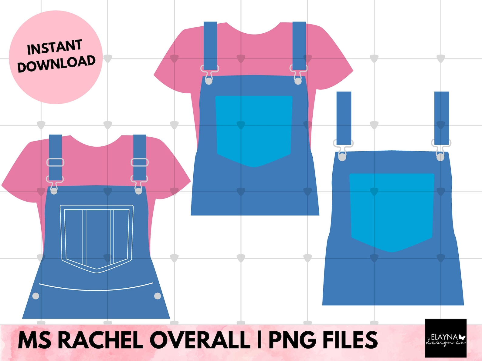 12 Ms Rachel Overall PNG File Bundle - High-quality PNG Set for ...