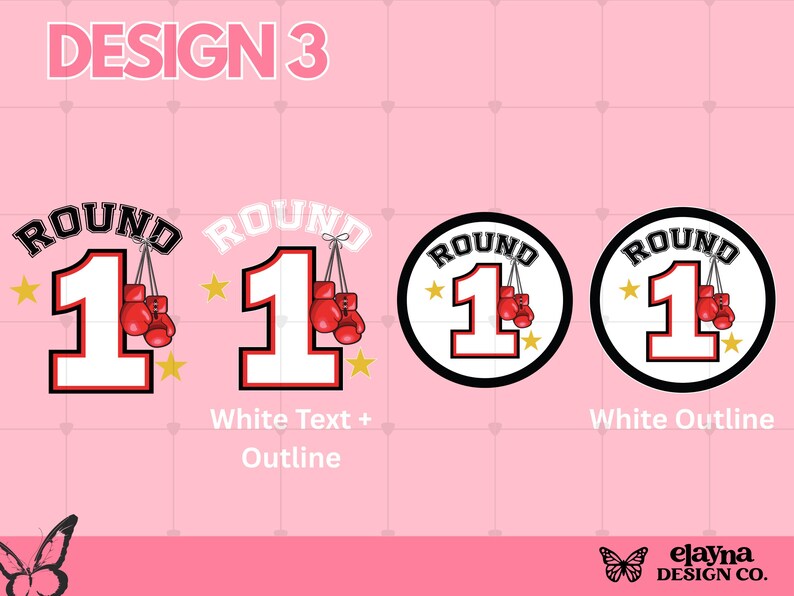 Round 1 Boxing First Birthday PNG Bundle: Party Printables, DIY ...