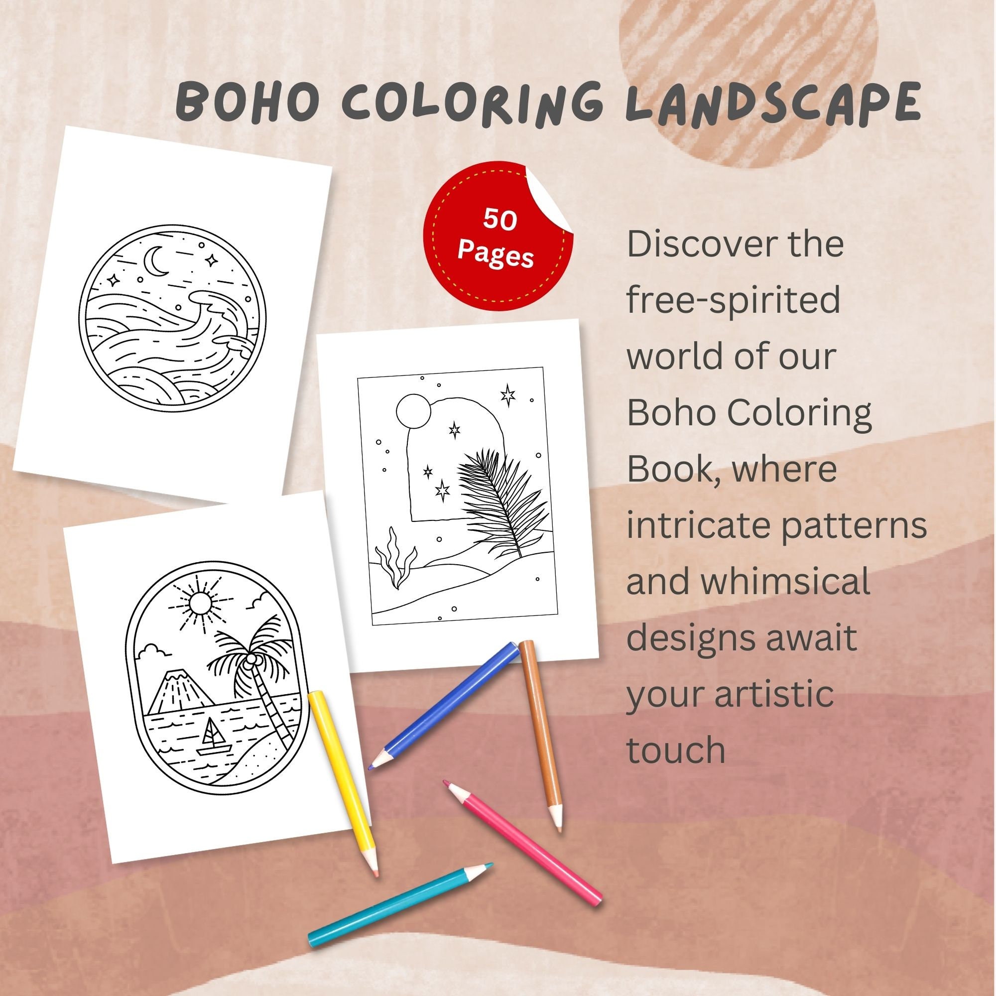 Minimalist Boho Coloring Bundle 5 Books Simple Boho Coloring Book ...