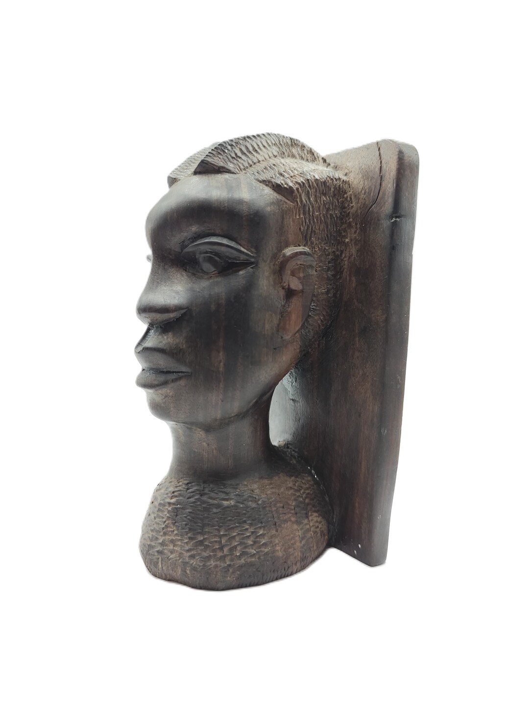 Vintage Antique Ebony Wood African Head Bust for Home Interior Tribal ...
