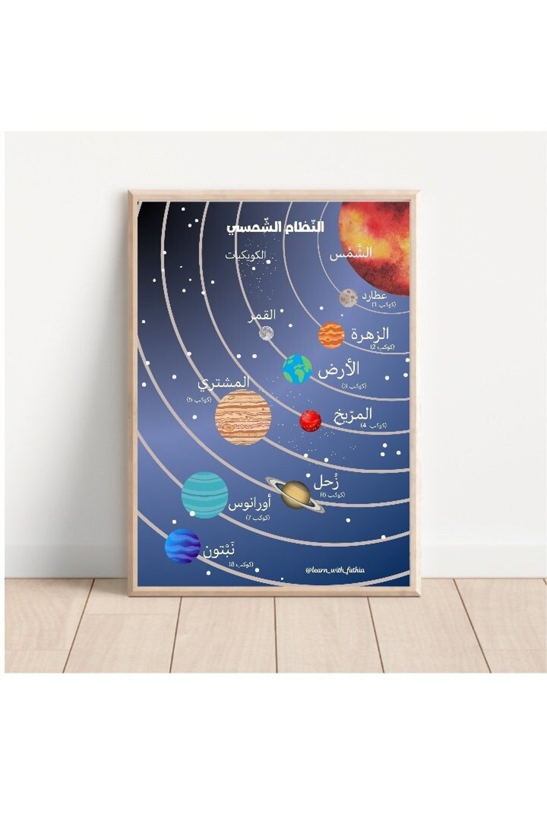 Arabic Solar System Print Poster DIGITAL Downloadable Prints . النظام ...