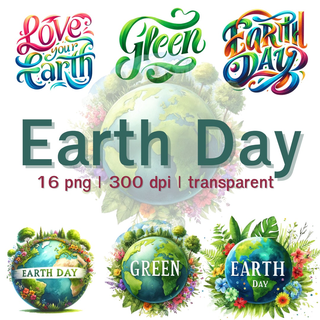 Earth Day Clipart Collection - Eco-friendly Digital Graphics, Green ...