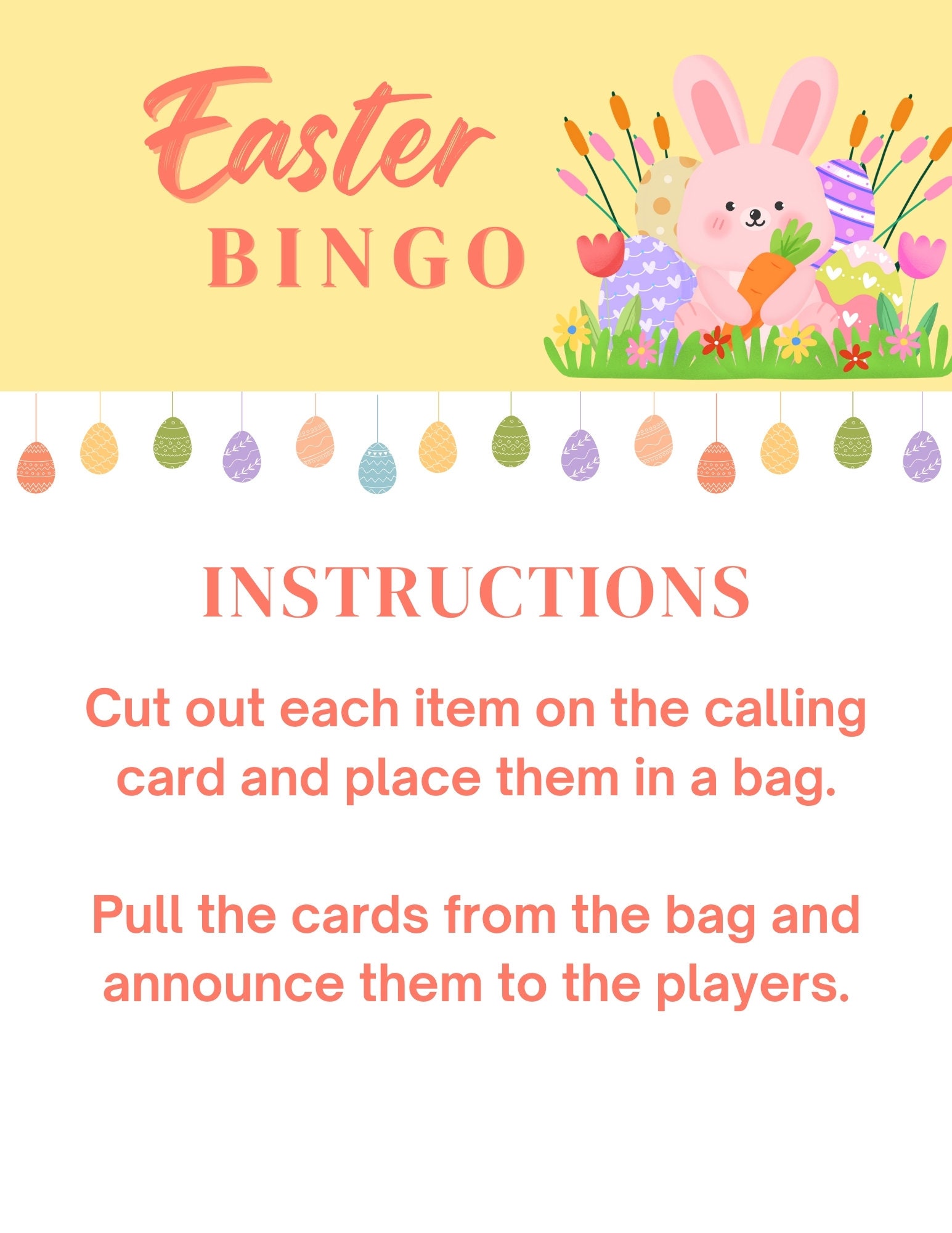 Printable Easter Bingo Game for Kids, Spring Bingo Cards, Fun Family ...