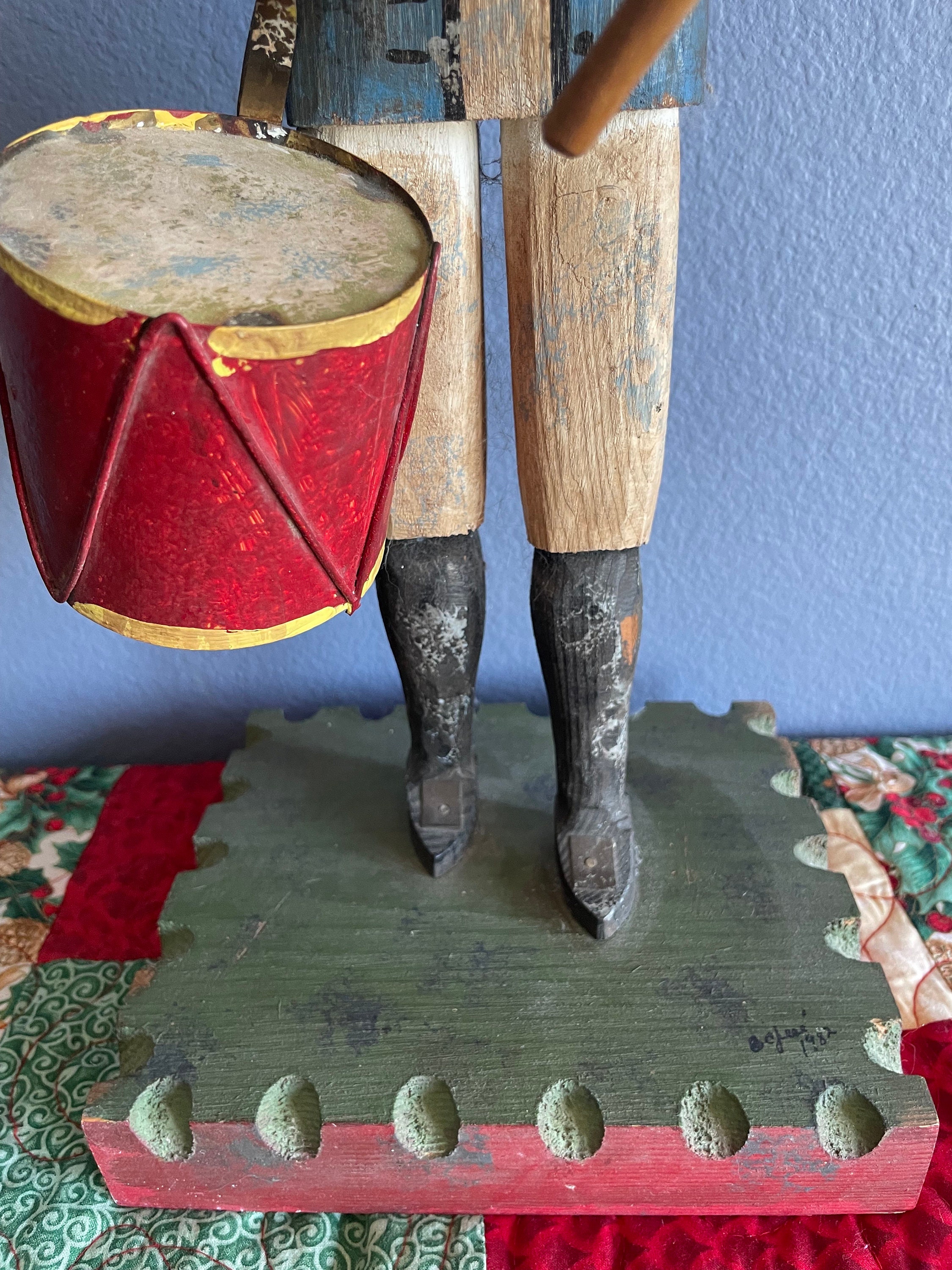Vintage Wood Carved Drummer Art Sculpture Statue Signed 1982 C. Jere 24 ...